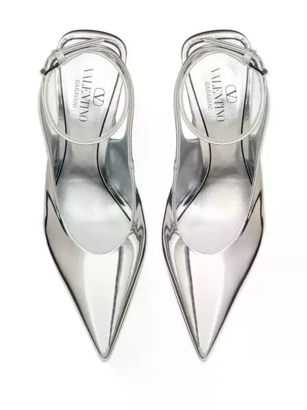 Valentino Garavani One Stud Hyper Pumps In Mirror-effect Calfskin 105mm