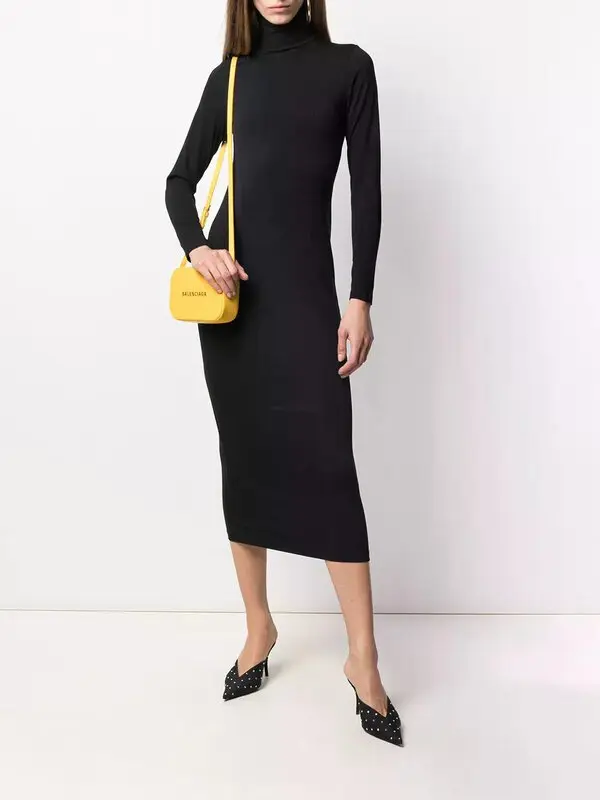 Balenciaga Long Sleeve Turtleneck Dress