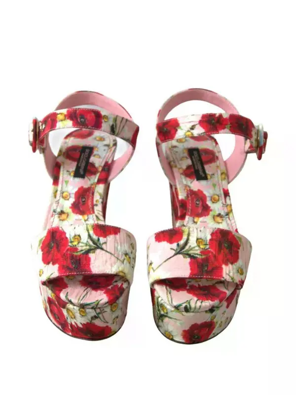 Dolce & Gabbana Floral Print Wedge Sandals