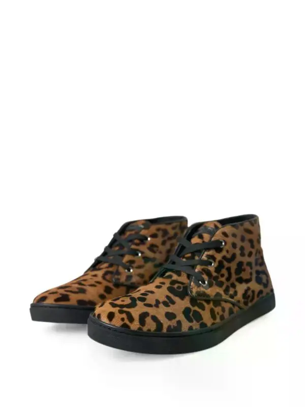 Dolce & Gabbana Leopard-print Calf Hair Sneakers - Brown