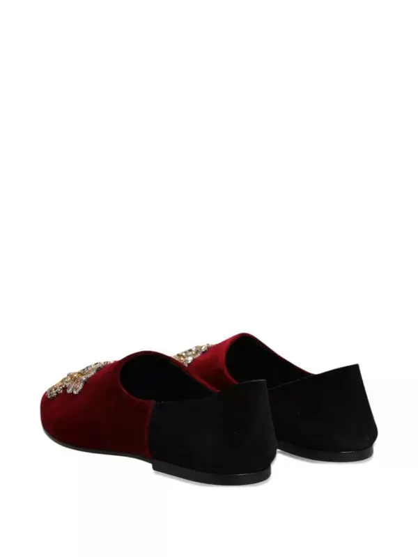 Dolce & Gabbana Crystal-embellished Velvet Loafers