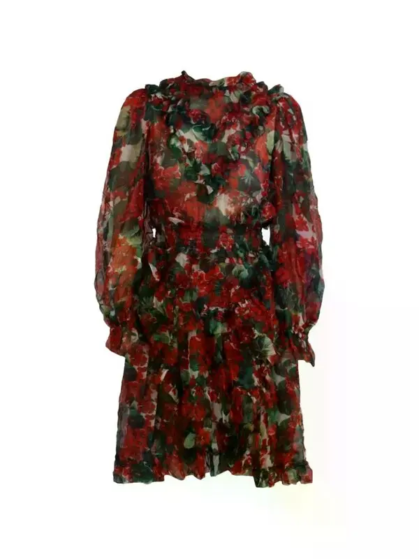 Dolce & Gabbana Floral Print Ruffled Mini Dress