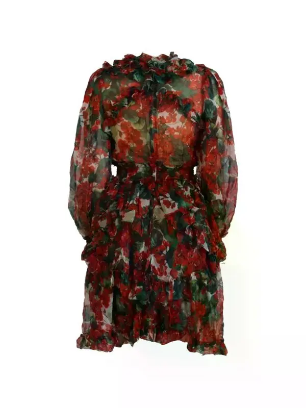 Dolce & Gabbana Floral Print Ruffled Mini Dress