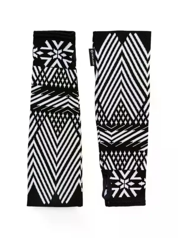 NEWLAND Geometric Pattern Knitted Gloves - Black