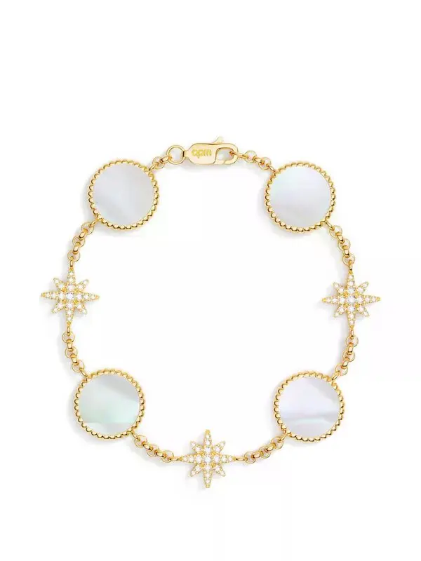 APM MONACO Tone Cubic Zirconia & Mother Of Pearl Bracelet - Gold
