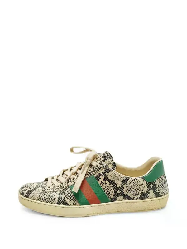 Gucci Ace Python-embossed Low-top Sneakers
