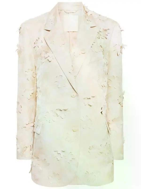 JNBY Floral Appliqué Single-breasted Blazer - Neutrals