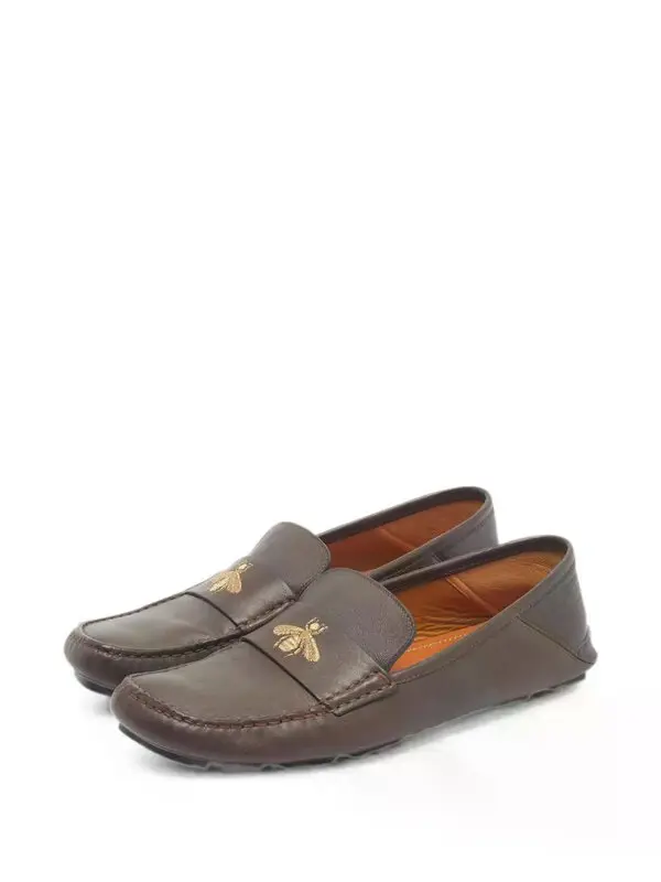 Gucci Embroidered Bee Moc-toe Loafers