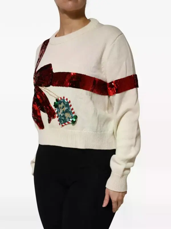 Dolce & Gabbana Sequin-embellished Bow-detail Sweater
