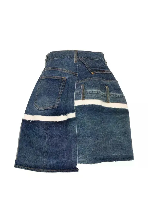 Sacai Patchwork Raw-edge Mini Skirt
