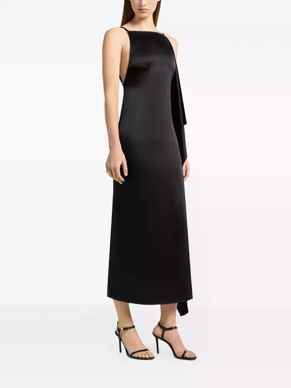 COURREGES Satin Draped Midi Dress
