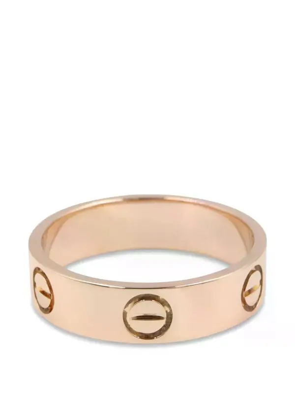 Cartier 18kt Gold Engraved Screw Motif Ring - Pink