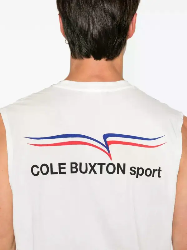 COLE BUXTON Graphic Print Sleeveless Crew Neck Top