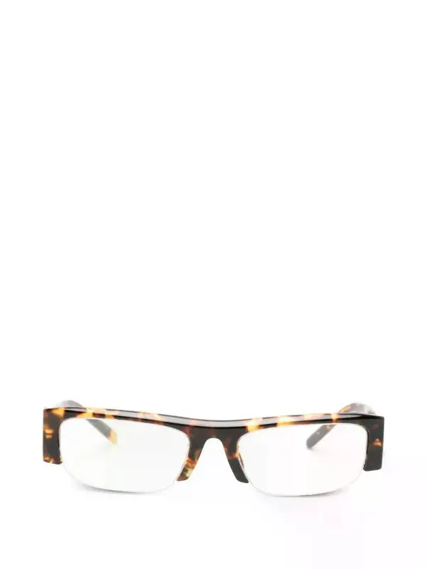 Miu Miu Rectangle Frame Glasses - Brown
