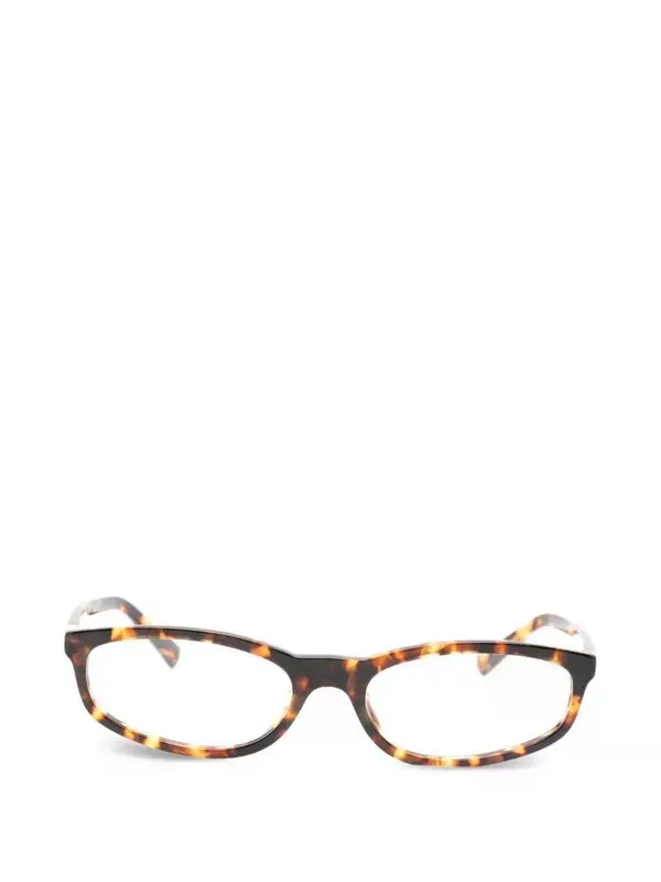 Miu Miu Tortoiseshell-effect Oval-frame Eyeglasses - Brown