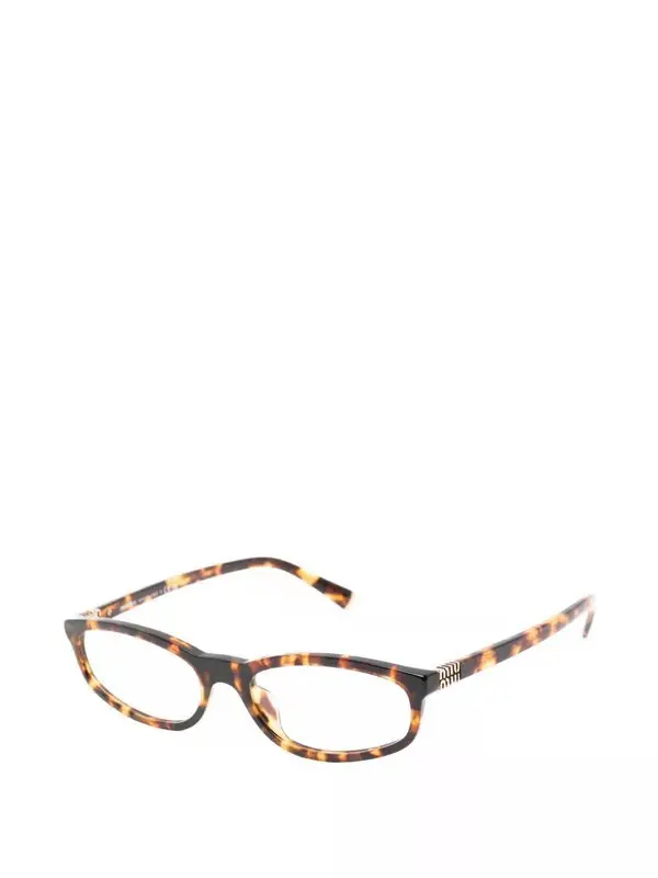 Miu Miu Tortoiseshell-effect Oval-frame Eyeglasses