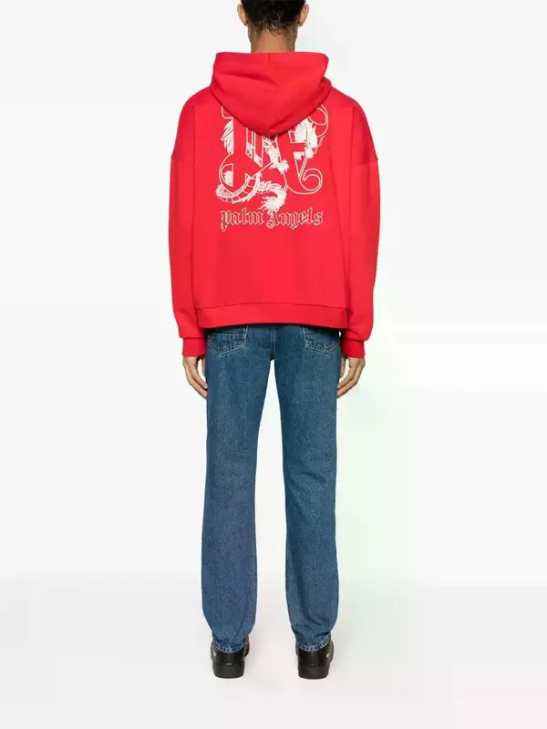 Palm Angels Dragon Monogram Cotton Hoodie