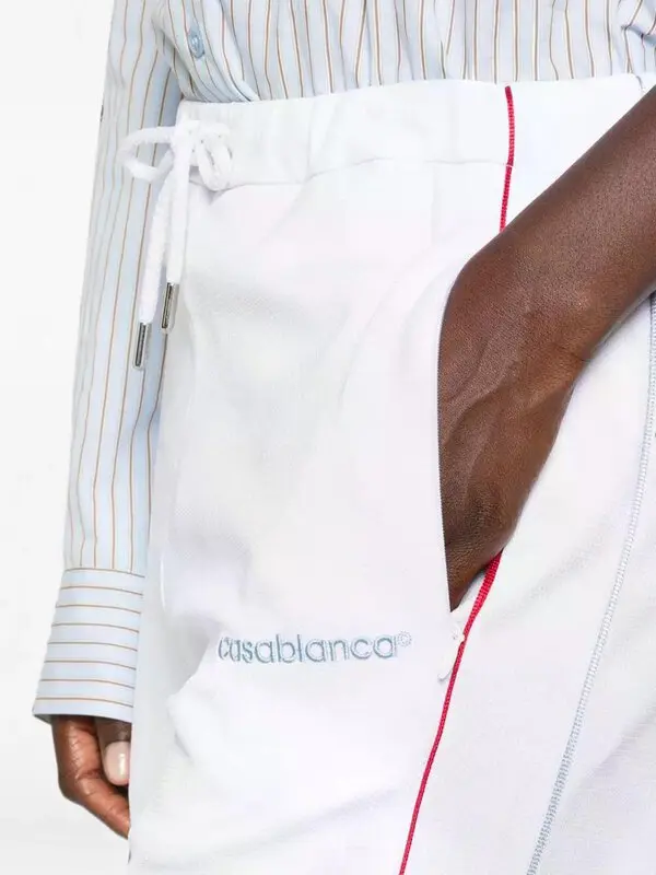 Casablanca Drawstring Waistband Track Pants With Contrast Piping And Logo Embroidery
