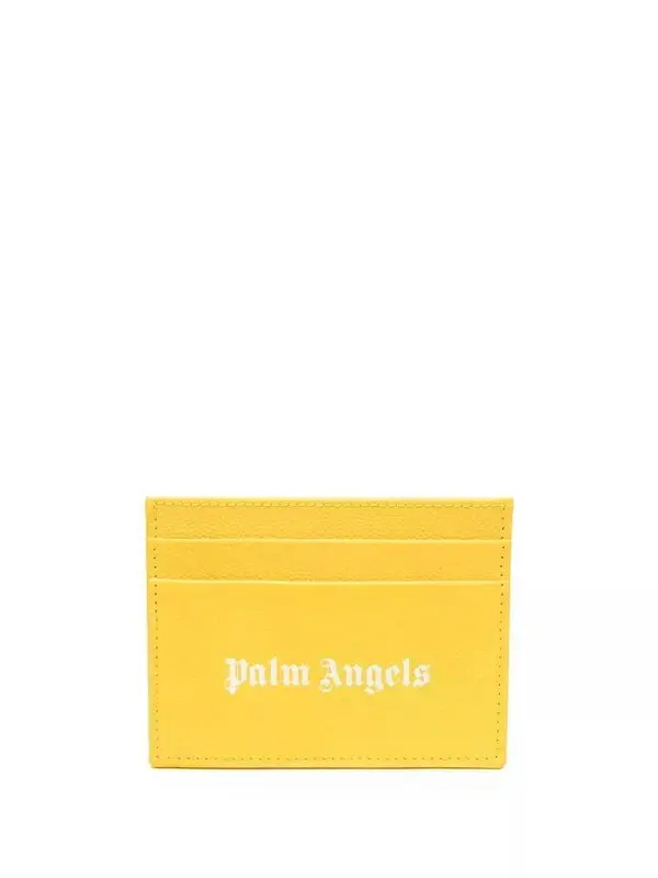 Palm Angels Gothic Logo-print Cardholder - Yellow