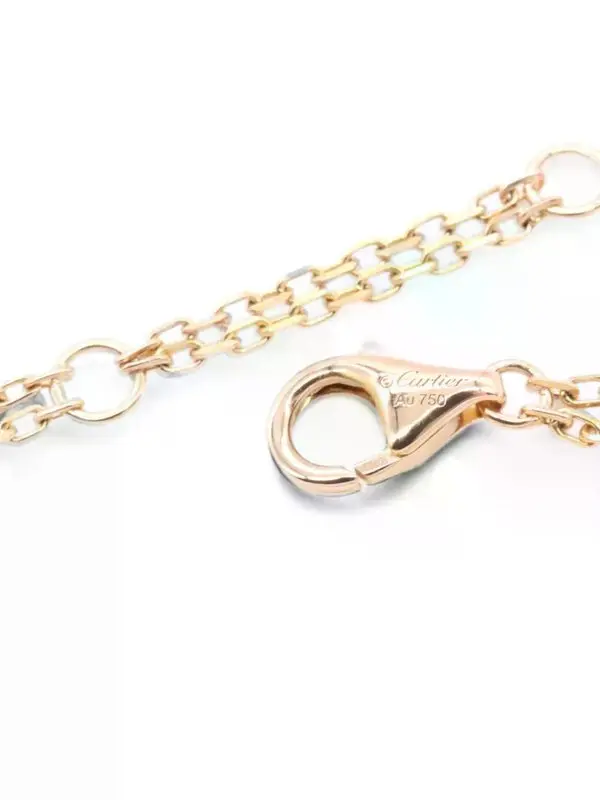 Cartier 18k Rose Gold Diamond Logo Circle Bracelet