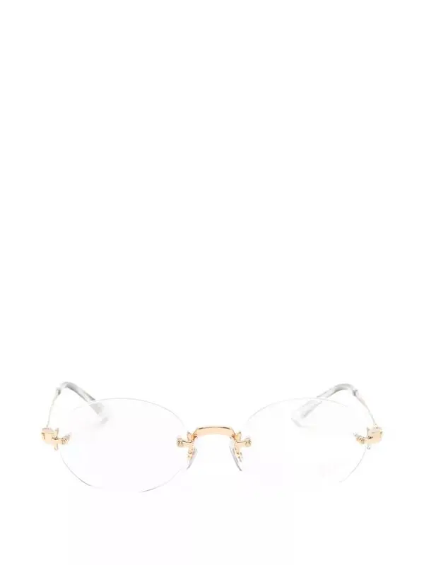 Ray-ban Rimless Oval-frame Eyeglasses - Gold