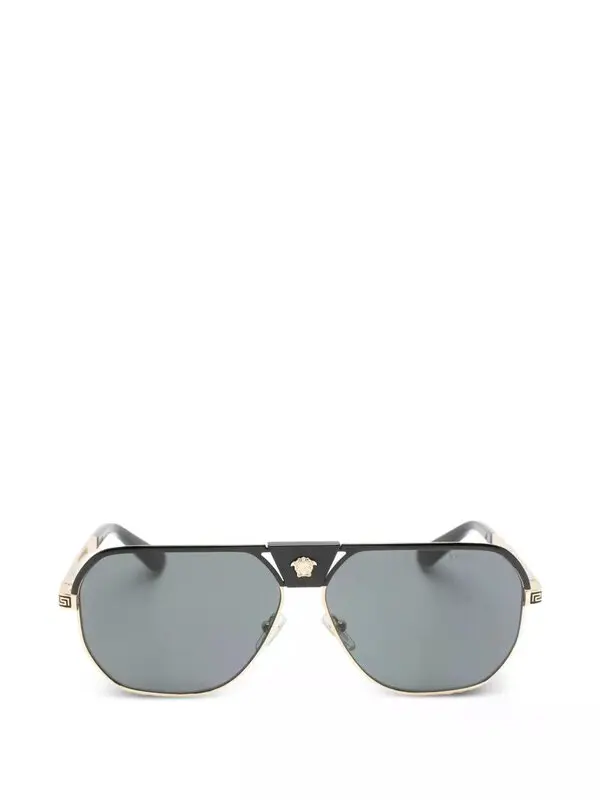 Versace Medusa Greca Aviator Sunglasses - Black