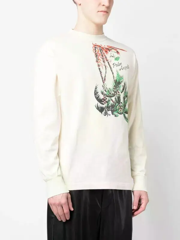 Palm Angels Graphic Print Long Sleeve Sweatshirt