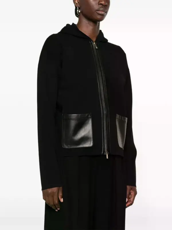 Max Mara Leather Pocket Hoodie