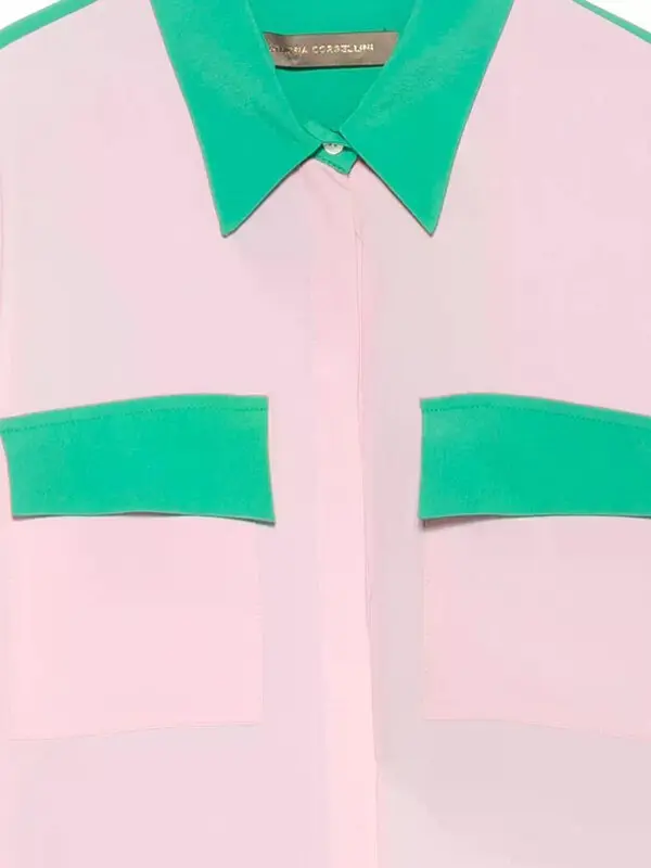 SIMONA CORSELLINI Colorblock Chest Pocket Shirt