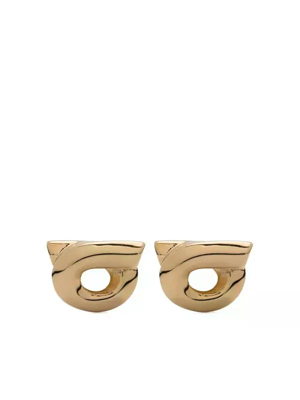 FERRAGAMO Gancini Stud Earrings - Gold