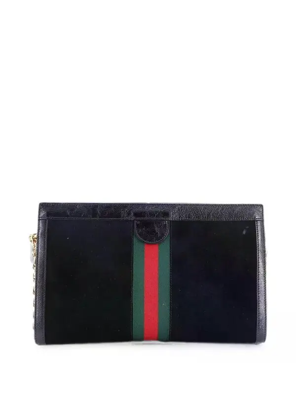 Gucci Ophidia Chain Shoulder Bag Suede Medium Crossbody Bag - Black