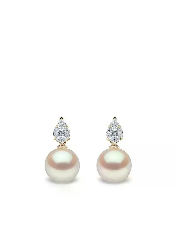 Yoko London 18kt Yellow South Sea Pearl And Diamond Earrings - Gold