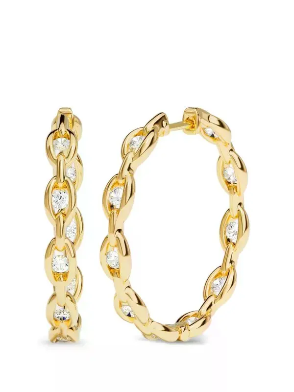 APM MONACO Pavé Chain Hoop Earrings - Gold