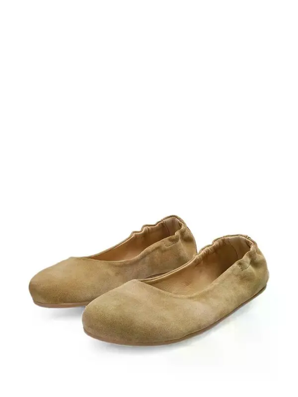 GROUNDIES Suede Ballet Flats With Elasticated Heel