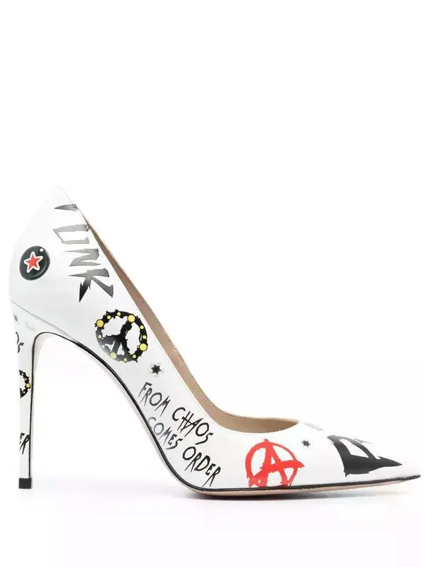 LE SILLA Eva Punk Stiletto Pumps - White