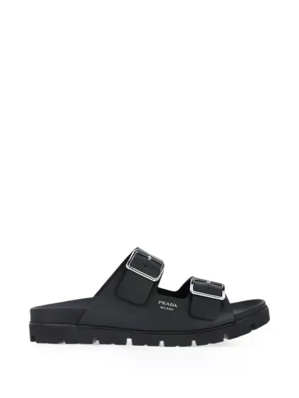 Prada Logo Buckle Fastening Sandals