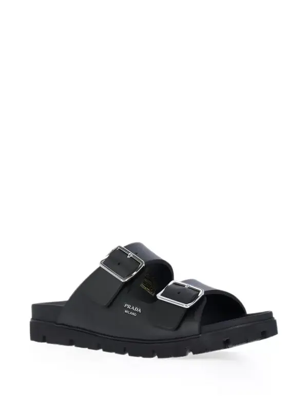 Prada Logo Buckle Fastening Sandals