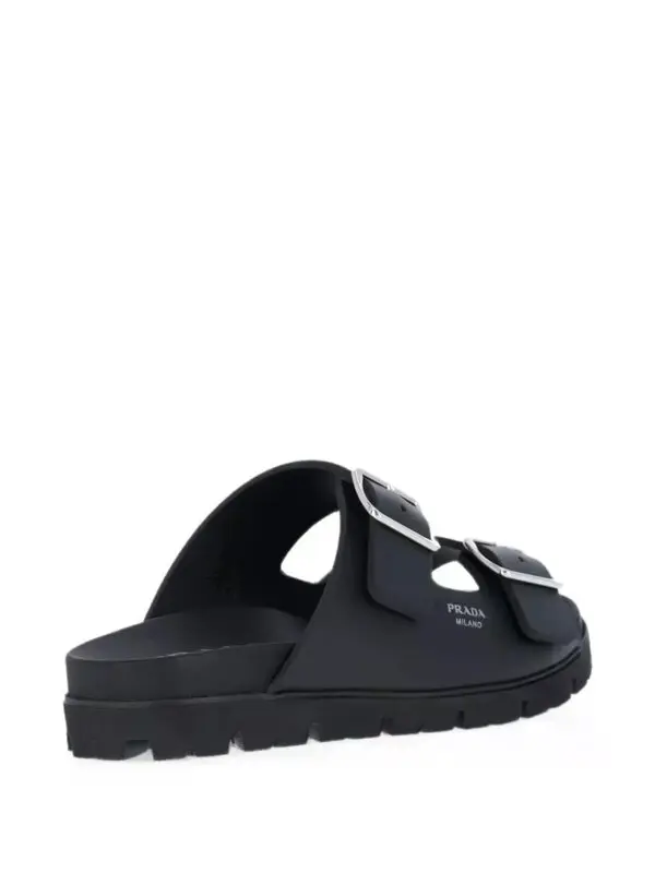 Prada Logo Buckle Fastening Sandals