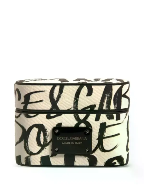 Dolce & Gabbana Graffiti-print Leather Airpods Case
