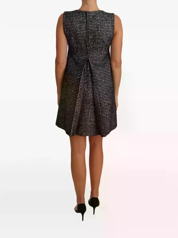 Dolce & Gabbana Floral Appliqué Houndstooth Mini Dress