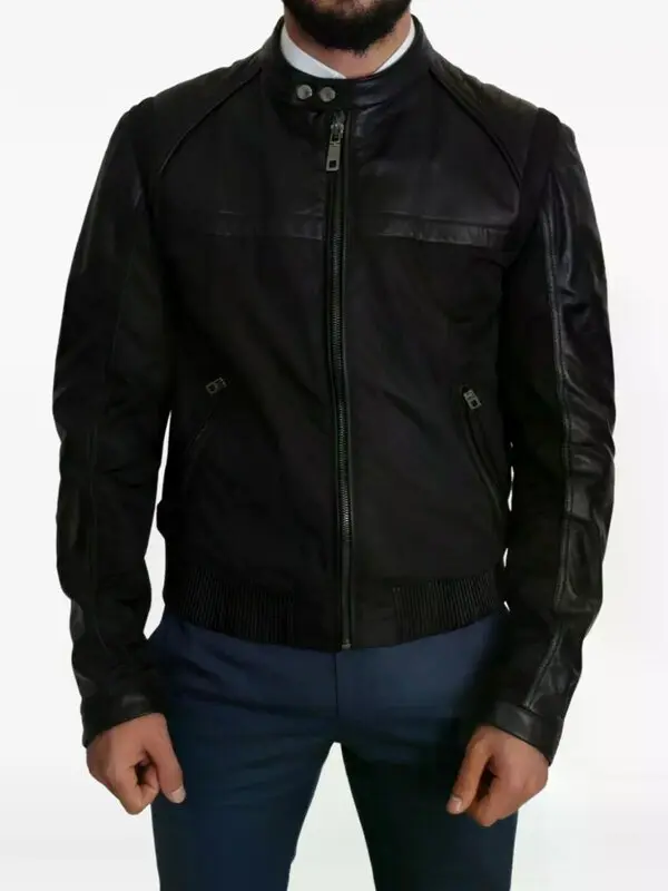 Dolce & Gabbana Paneled Leather Bomber Jacket