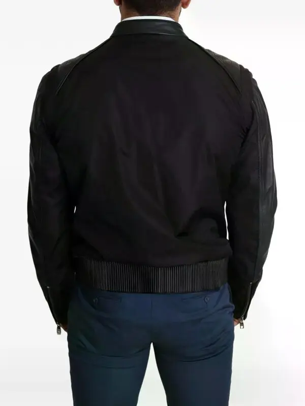 Dolce & Gabbana Paneled Leather Bomber Jacket