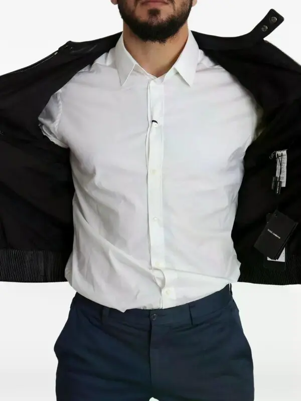 Dolce & Gabbana Paneled Leather Bomber Jacket