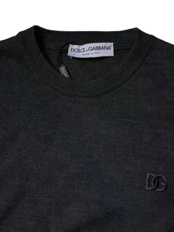 Dolce & Gabbana Logo Plaque Crew Neck Sweater