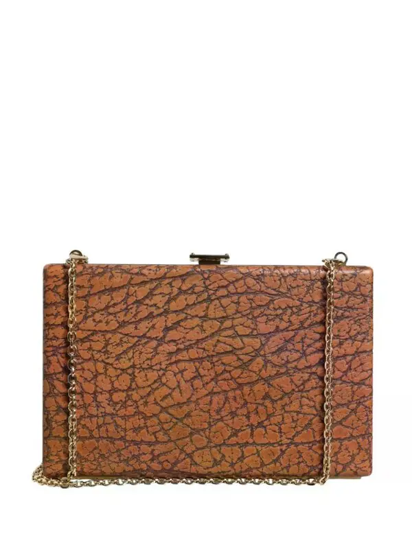 Dolce & Gabbana Textured Leather Clutch Bag With Chain Strap