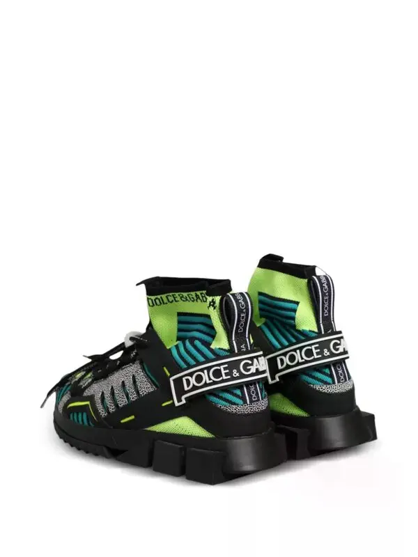 Dolce & Gabbana Sorrento Panelled High Top Sneakers - Green