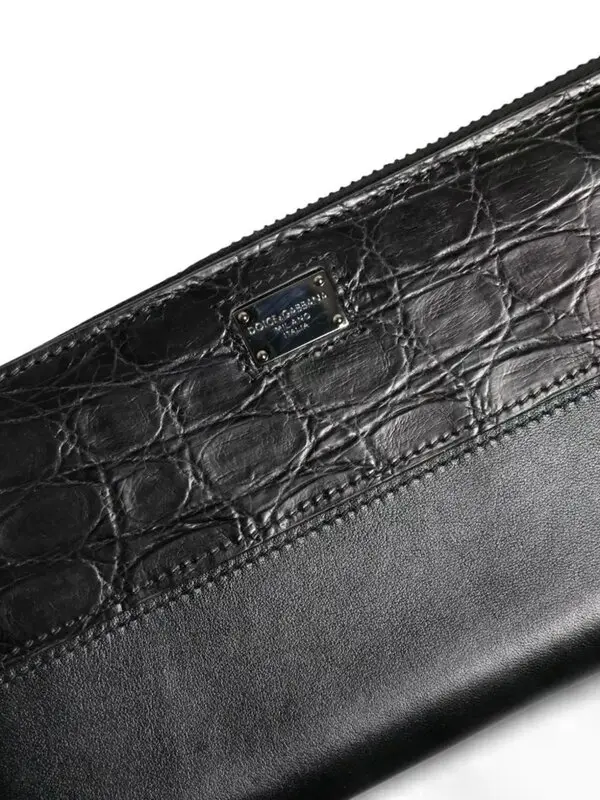 Dolce & Gabbana Croc-effect Logo-plaque Wallet