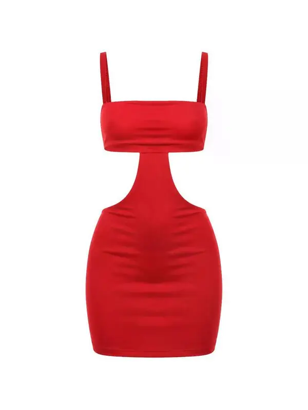 Dolce & Gabbana Square Neck Mini Dress - Red