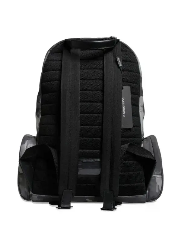 Dolce & Gabbana Camouflage Print Logo Plaque Backpack