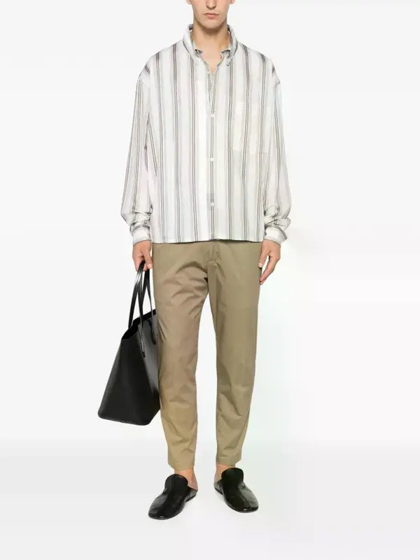 LOW BRAND D-ring Detail Pleated Trousers